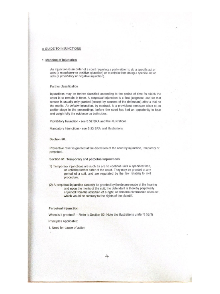 A Guide To Injunction | PDF