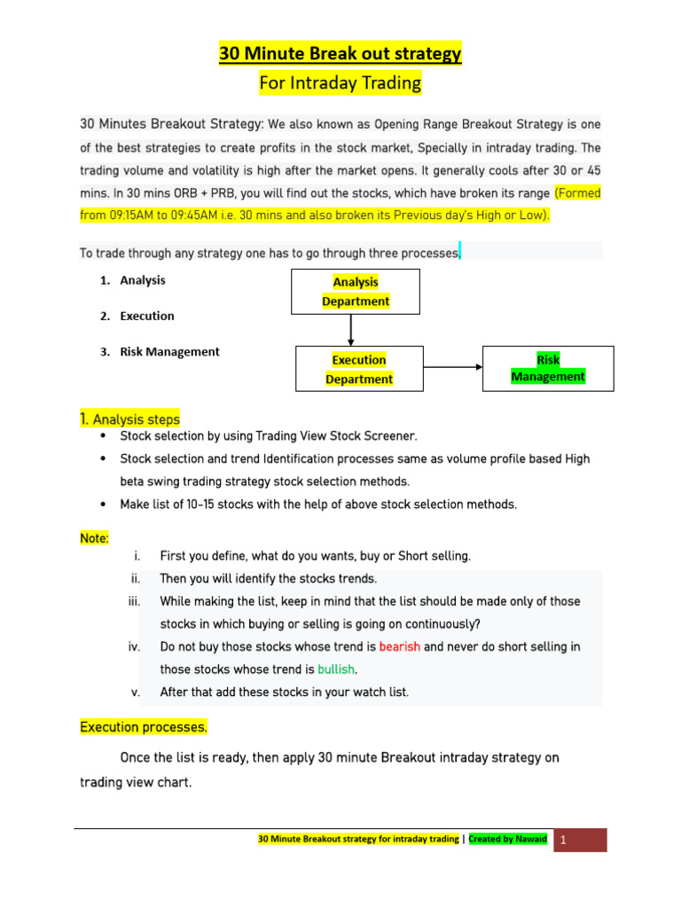 30-Minute Intraday Breakout Strategy | PDF | Day Trading | Market ...