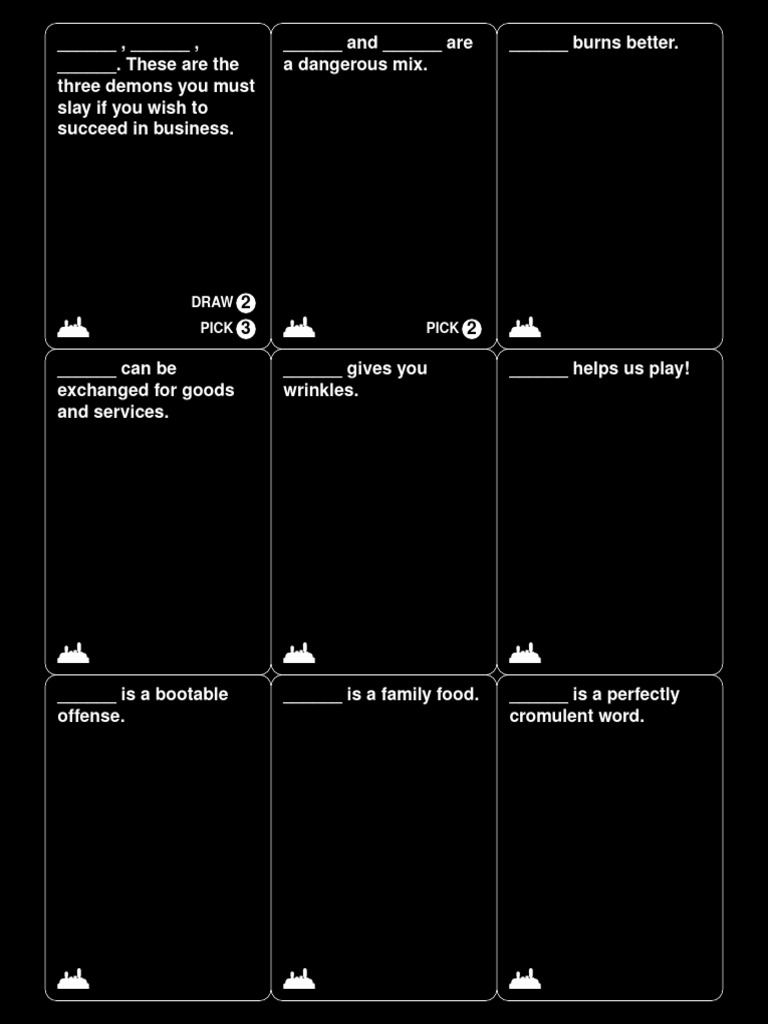 Black Cards Double Sided | PDF | Bart Simpson | The Simpsons Episodes