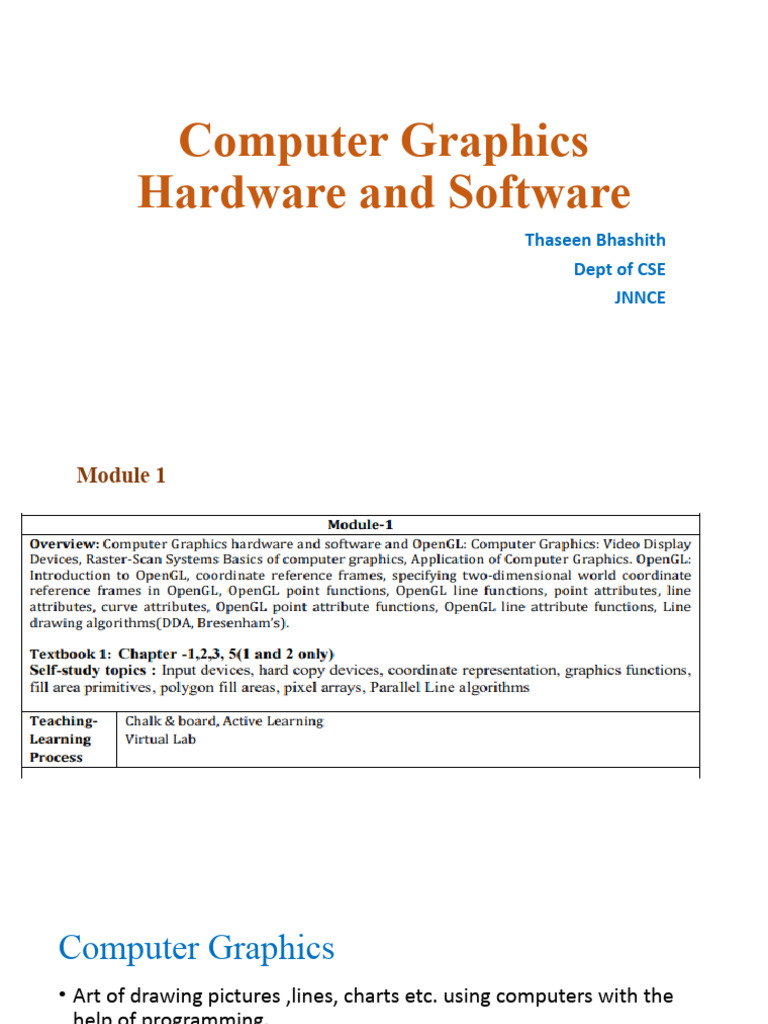 21CS63 PPT 1 | PDF | Computer Graphics | Film And Video Technology