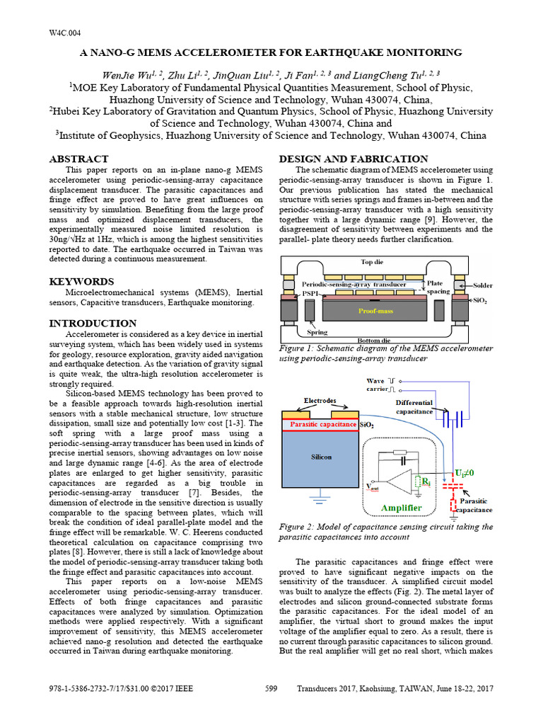 Wu 2017 | PDF | Accelerometer | Capacitance