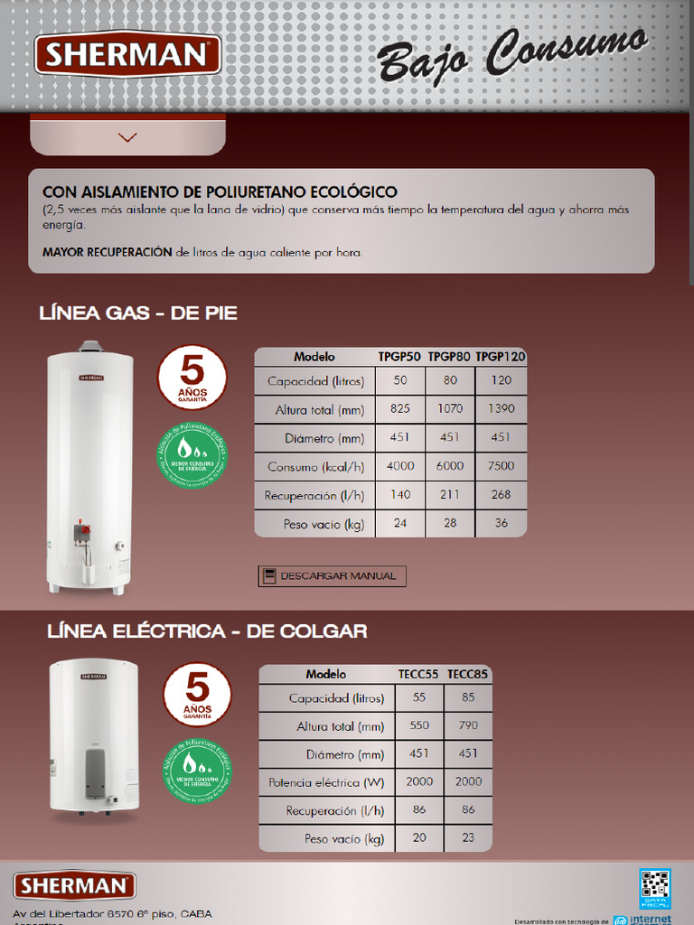 Copia de Ficha-Termotanques-Sherman | PDF
