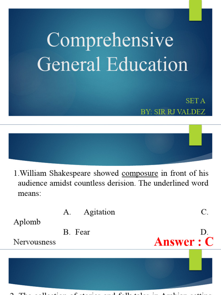 General Education Quiz Questions and Answers | PDF | Metabolism ...