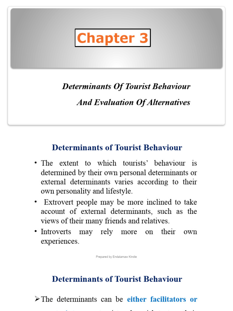 Chapter 3-Determinants of Tourist Behaviour and Evaluation of ...