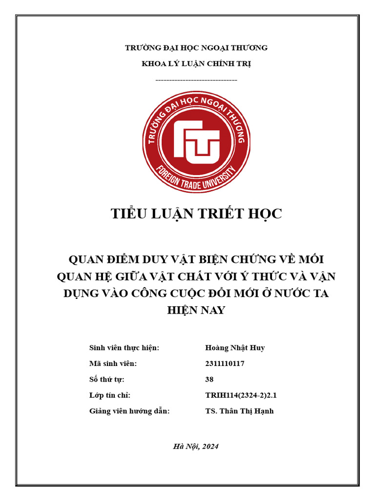 Tieu Luan Triet Nga | PDF