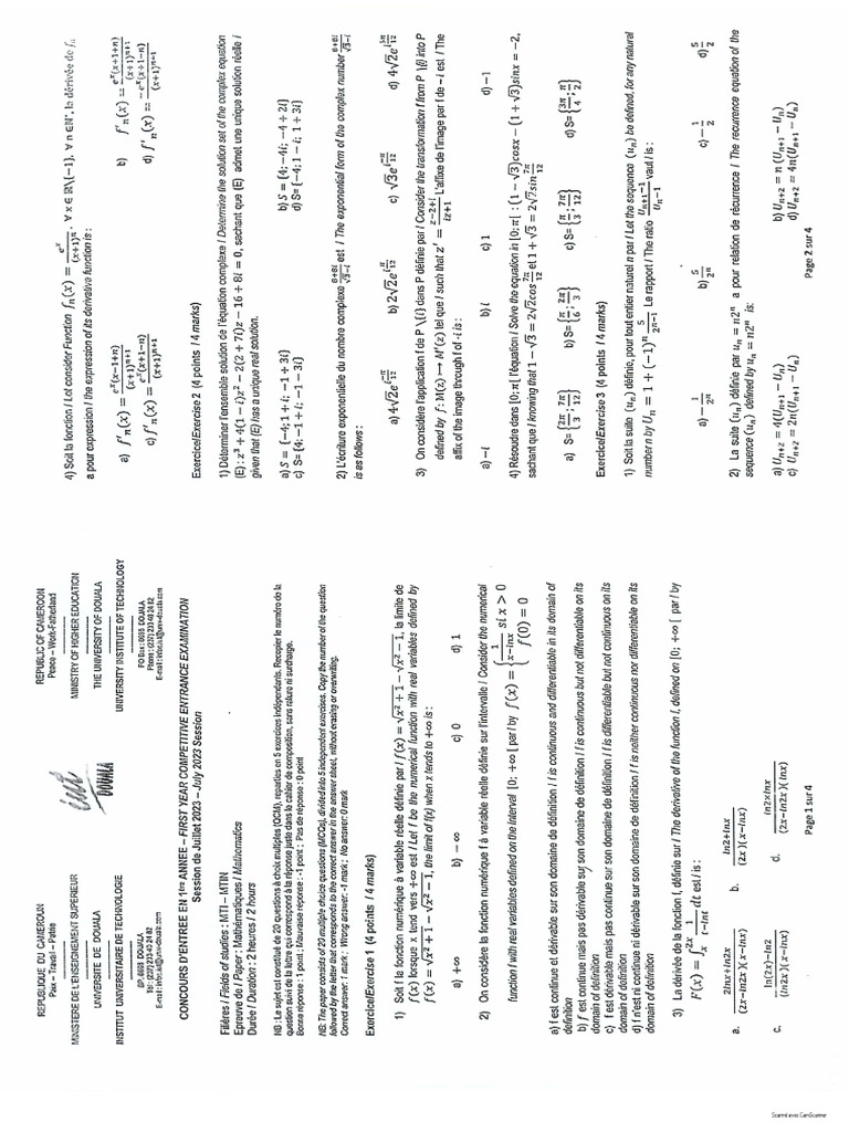 Maths Mtimtin 2023 | PDF