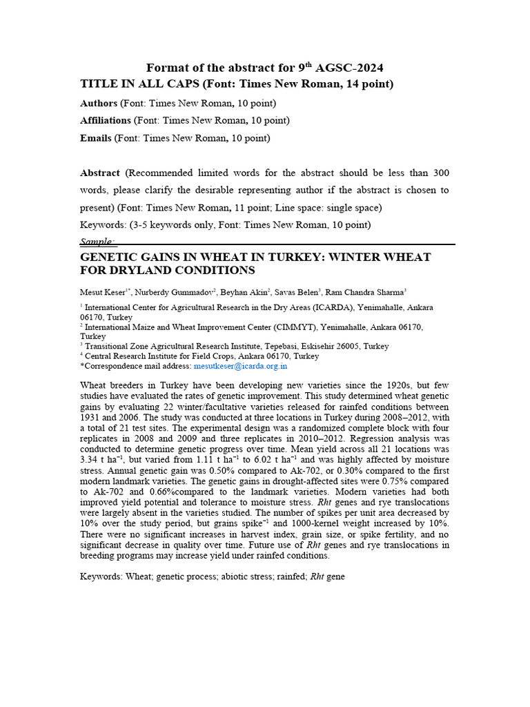 WHEAT GENETIC GAINS IN TURKEY STUDY | PDF | Wheat | Cereals