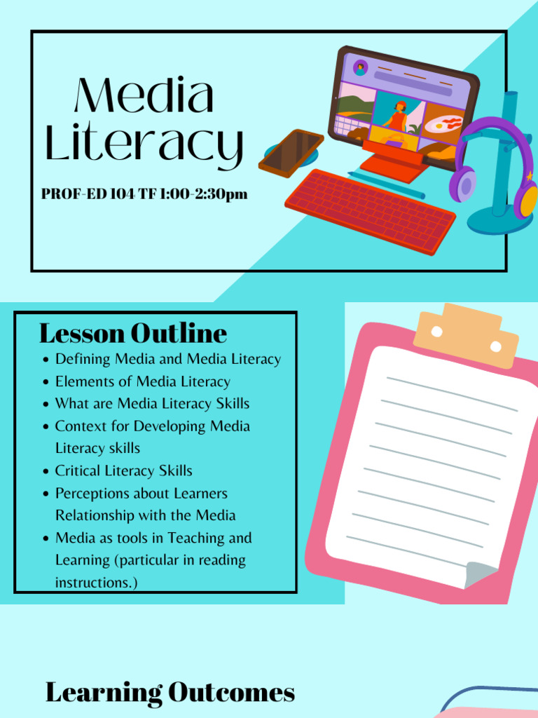 Media Literacy Education Presentation in Colorful Illustrative Style ...