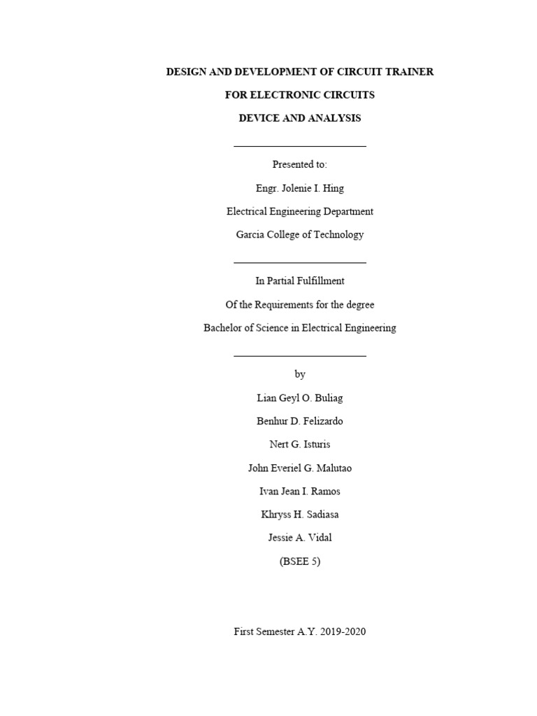 Circuit Trainer Design for Electronics | PDF | Experiment | Electronics