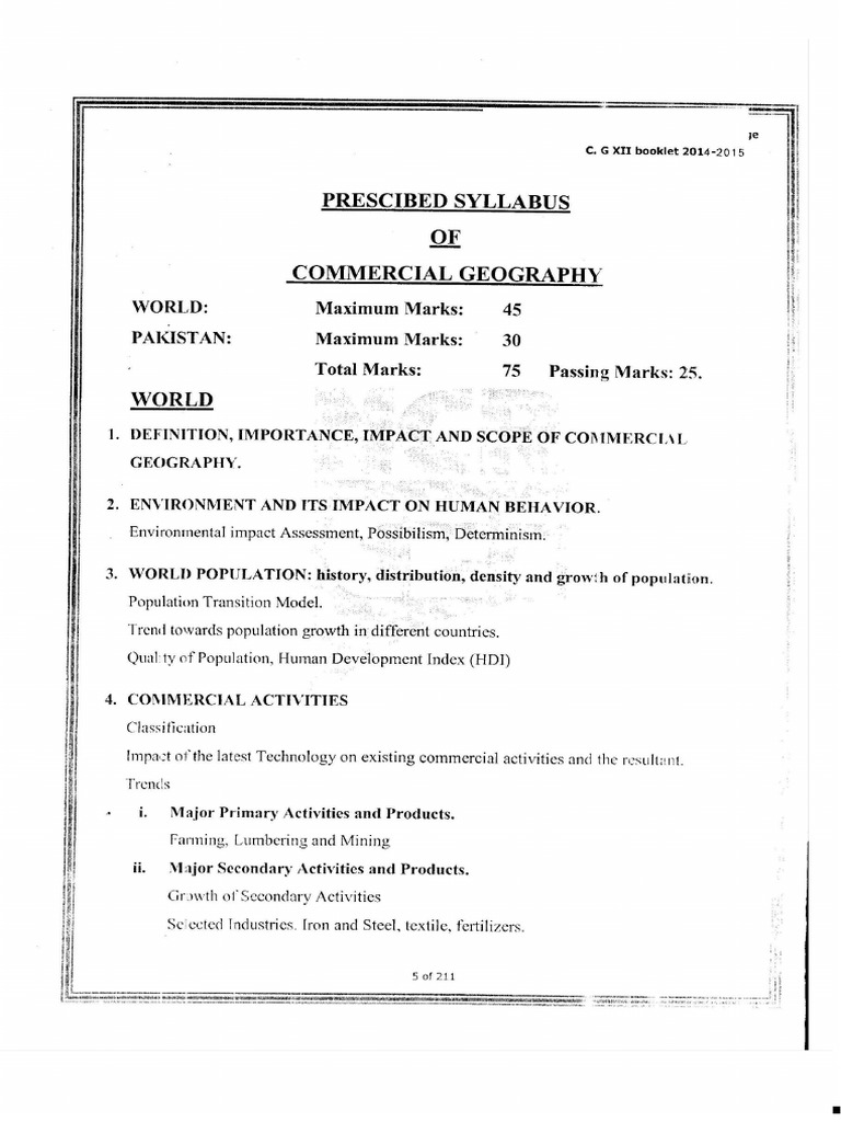 Comercial Geography NCR Xii | PDF