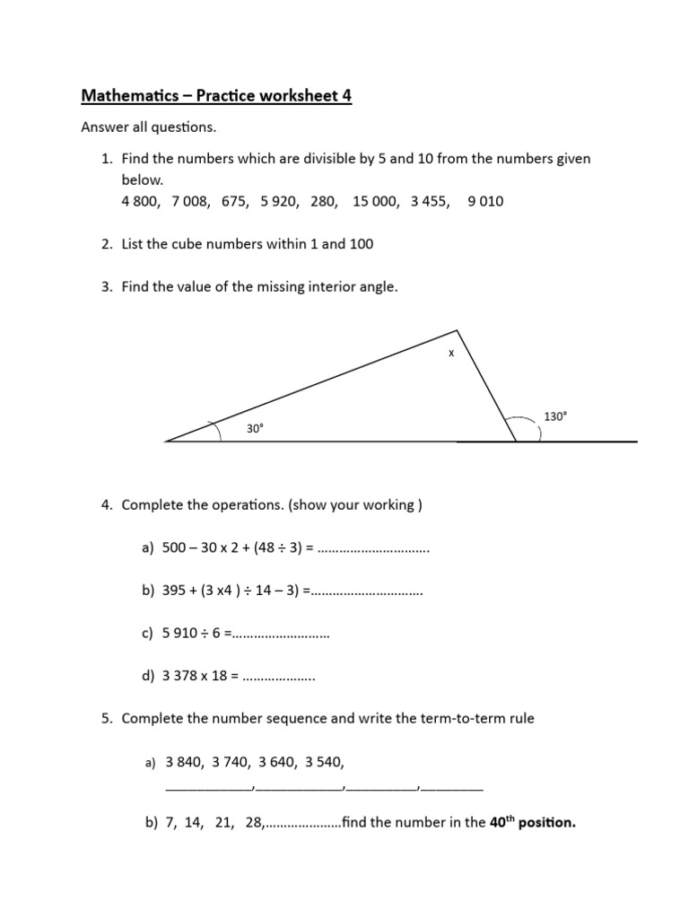 Practice worksheet 4 - | PDF | Elementary Geometry | Euclidean Geometry