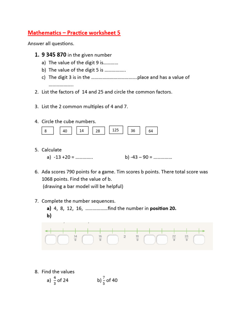 Practice Worksheet 7 | PDF | Home & Garden | Computers