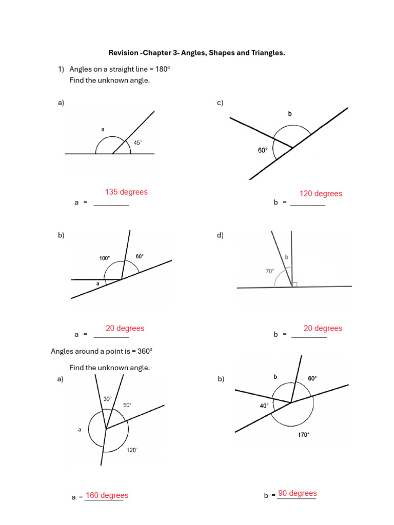 Math Yr6 Cam - Revision-Chapter 3 - Answers | PDF | Area | Triangle