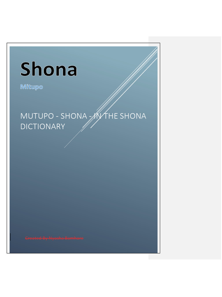 Mutupo - Shona | PDF | Zoology