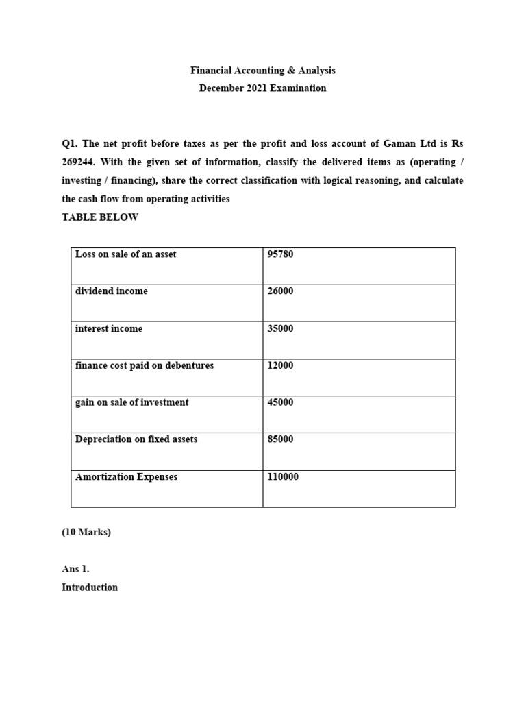 Financial Accounting Analysis 1 | PDF | Expense | Cash Flow Statement