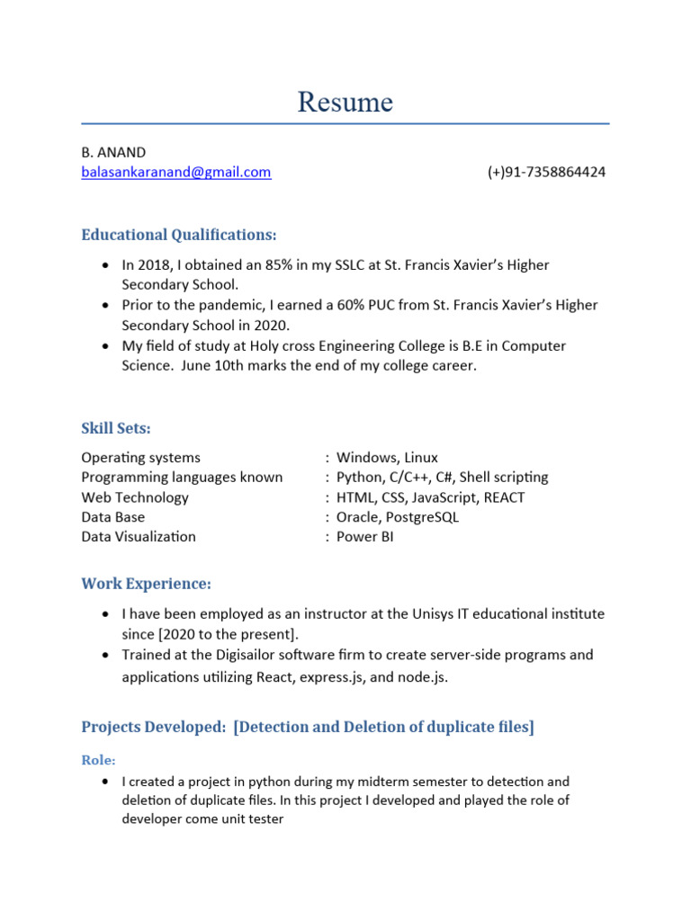 Anand Updated Resume | PDF | Computing | Software Engineering