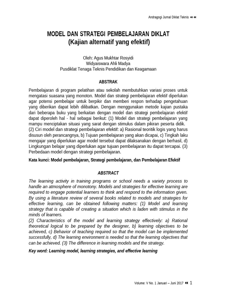 Pengembangan Model Dan Strategi Pembelajaran | PDF