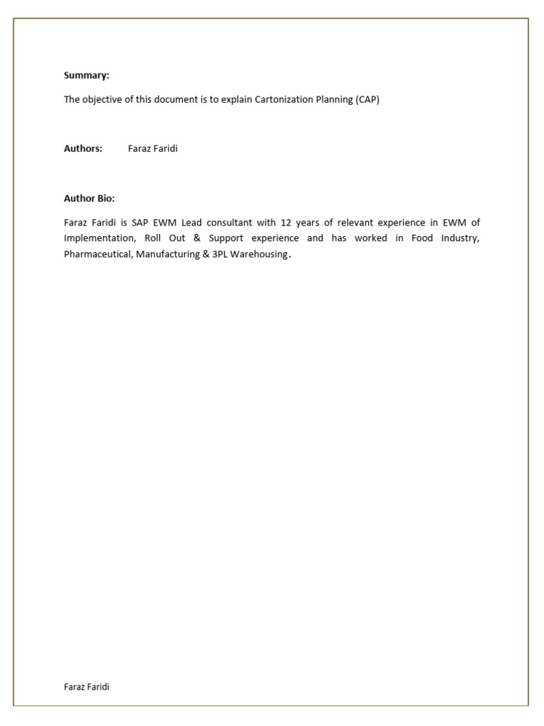 Step Guide For Cartonization in SAP EWM 1674721470 | PDF | Warehouse ...