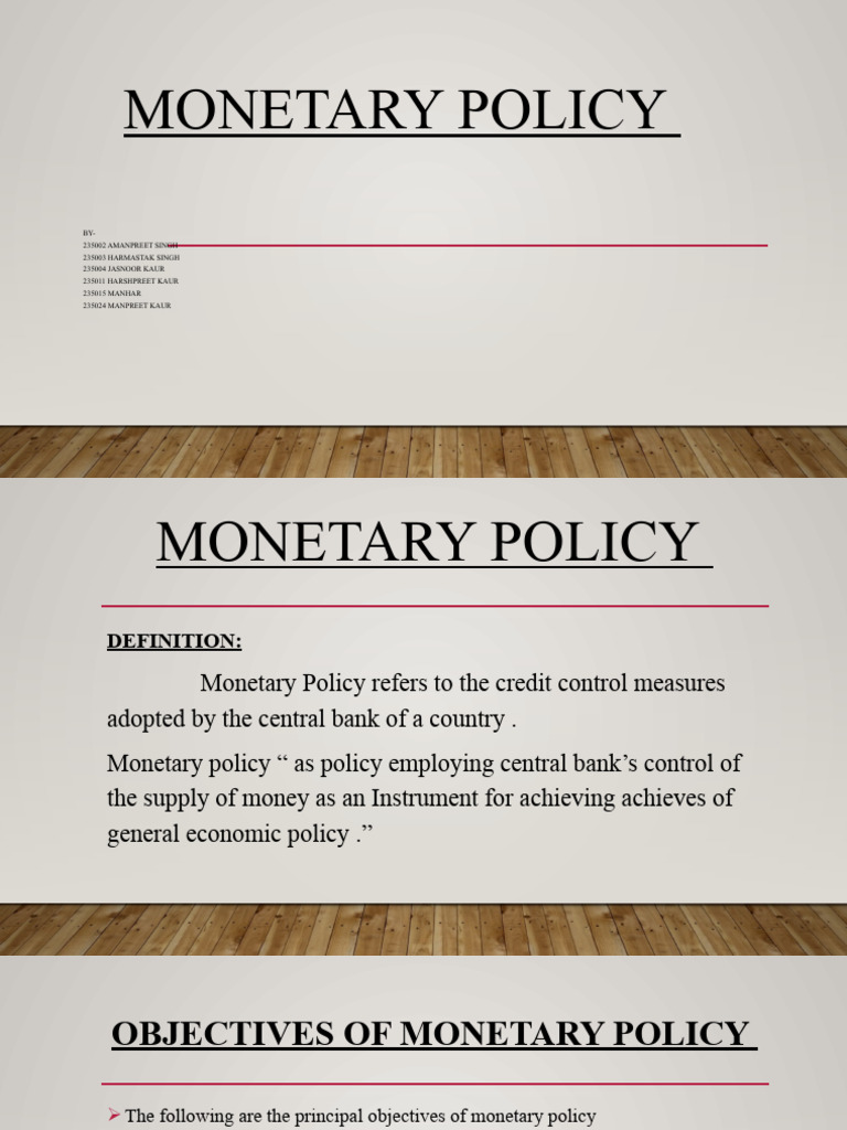 Monetary Policy PPT (GRP 2) | PDF | Monetary Policy | Open Market Operation