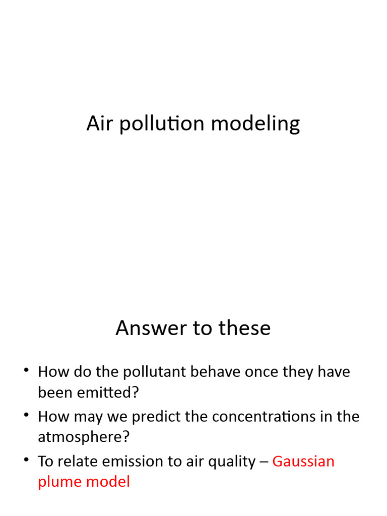 Gaussian Plume Model | PDF