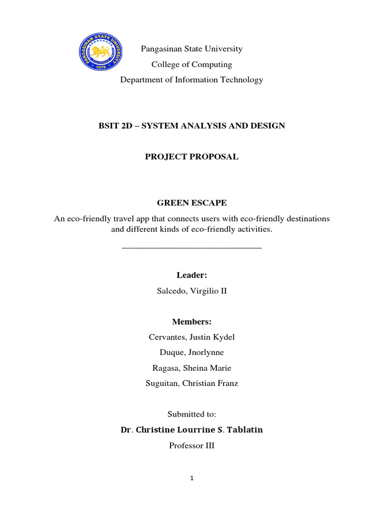 System Analysis and Design Project Proposal FINAL | Download Free PDF | Tourism | Mobile App