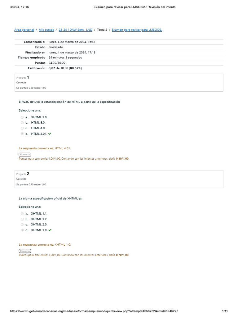 Examen para revisar para LMSGI02_ | Descargar gratis PDF | HTML | Formatos de archivo de computadora