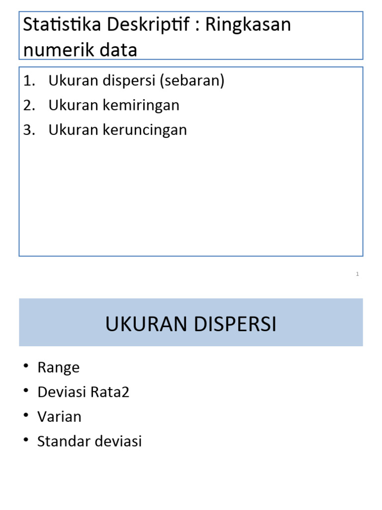 Ukuran Dispersi dan Normalitas Data | PDF