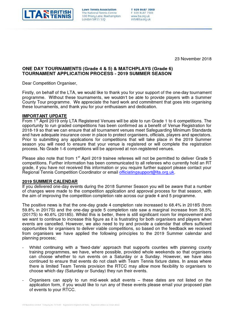 2019S One Day G4 G6 Application Letter To Organisers | PDF