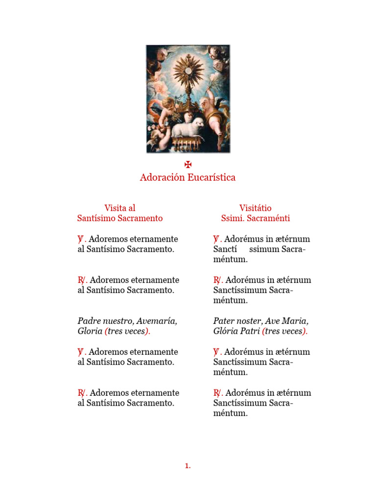 Adoración Eucarística | PDF | Liturgia Catolica | anglicanismo