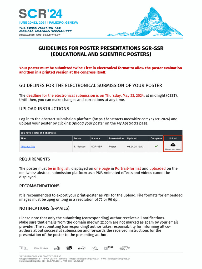 SCR 24 Guidelines For Poster Presentations SGR SSR | PDF | Internet ...