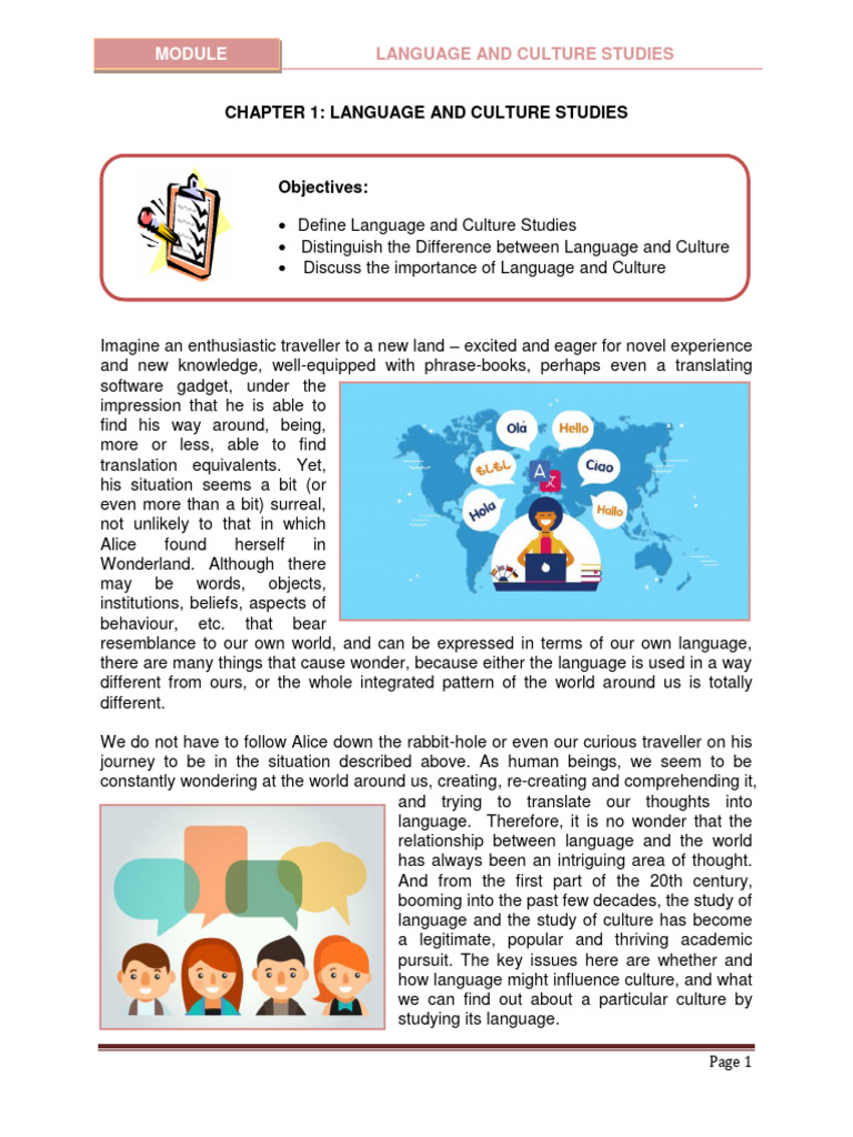 El101 Chapter 1-Language and Culture Studies | PDF | Linguistics | Cognitive Science