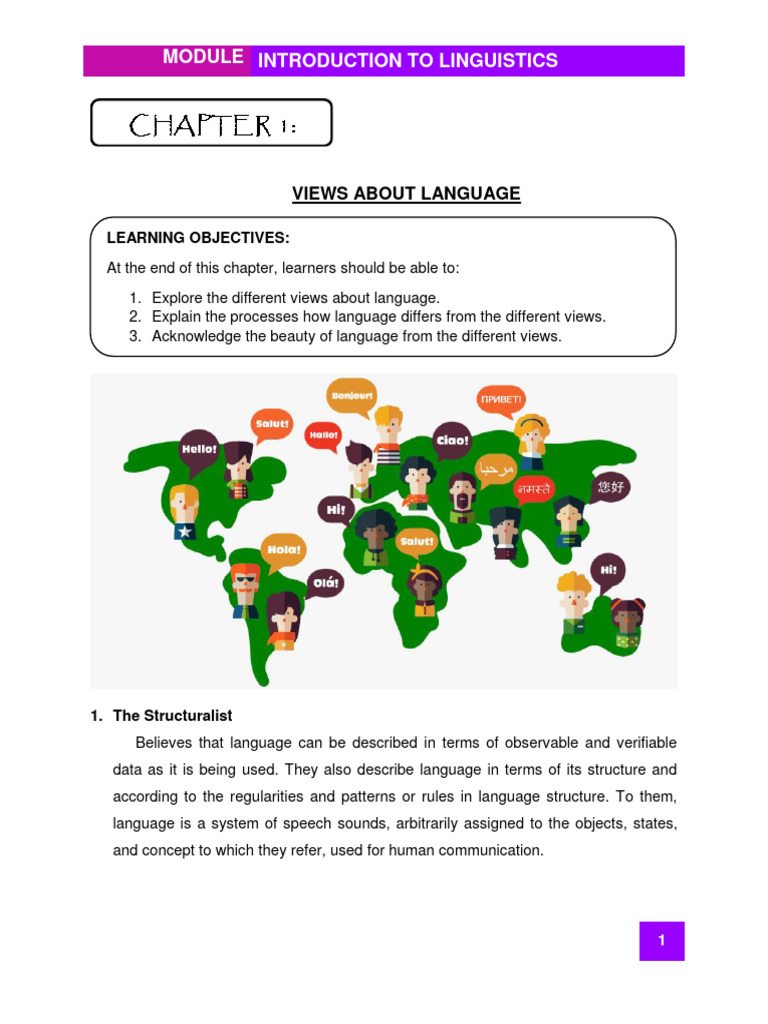 Chapter 1 Views About the Language | PDF | Linguistics | Language Acquisition