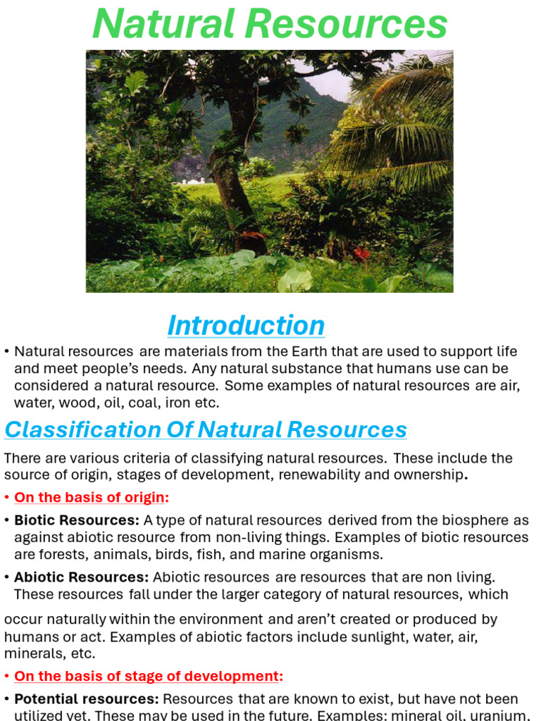 Natural Resources | Download Free PDF | Resource Depletion | Resource