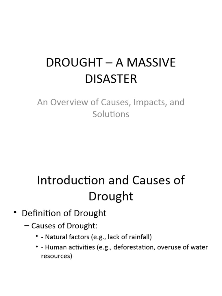 Drought A Massive Disaster Presentation | PDF