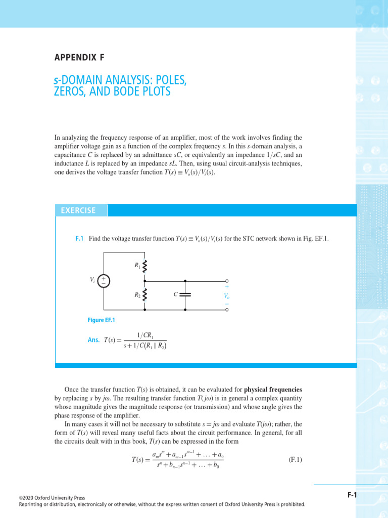 s-Domain Analysis: Poles, Zeros, Bode Plots | PDF | Electrical Engineering | Electronics