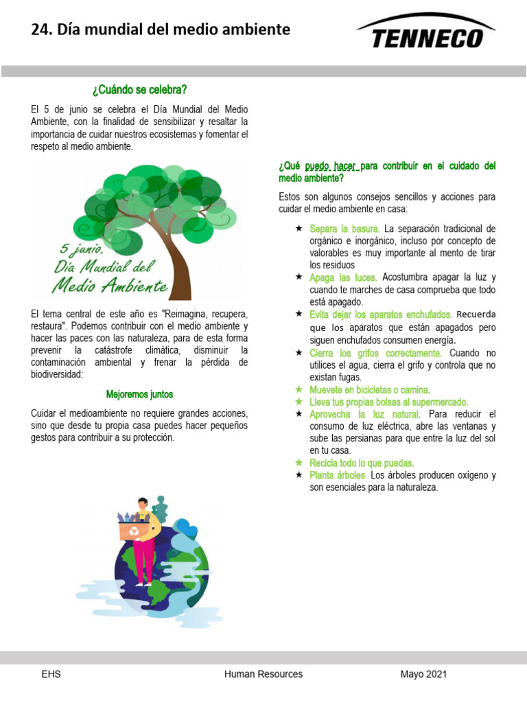 Consejos para el Día del Medio Ambiente | PDF | Entorno natural | Residuos