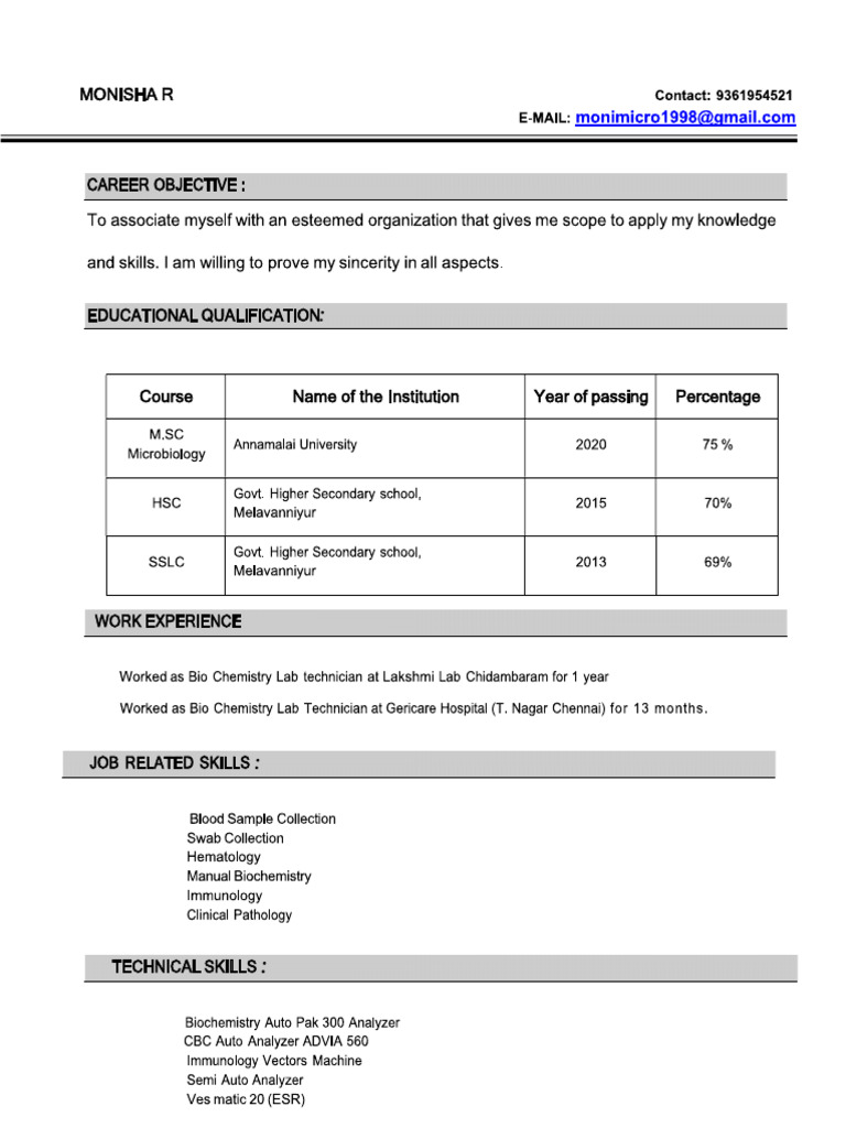 Resume 1 | PDF