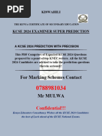 Kis PP1 Kcse 2025 Top Prediction Cycles | PDF