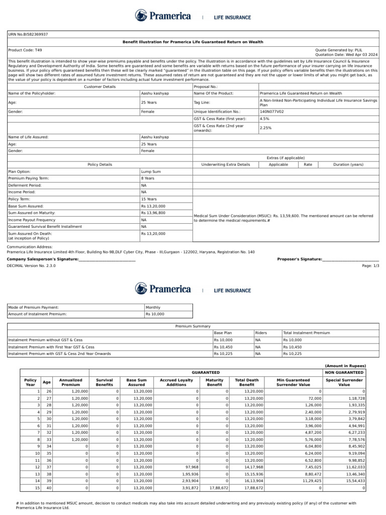 Aashu Kashyap Bhasker Refrence | PDF | Insurance | Life Insurance