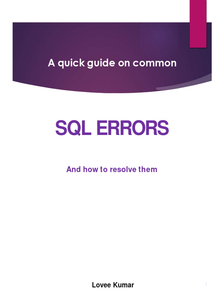 Sqlerrors | PDF | Sql | Computer Data
