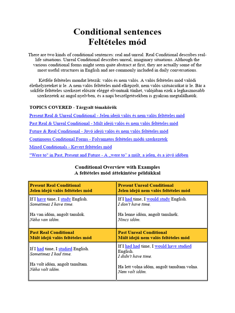 Conditional Sentences | PDF