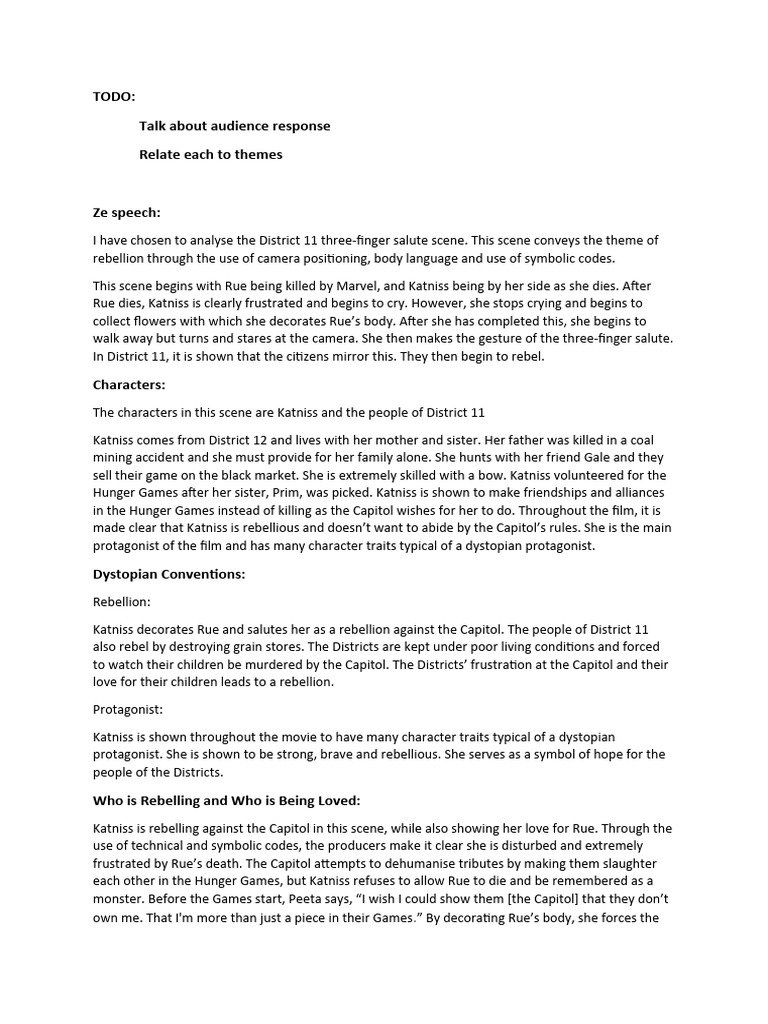 Hunger Games Speech Actual | Download Free PDF | The Hunger Games