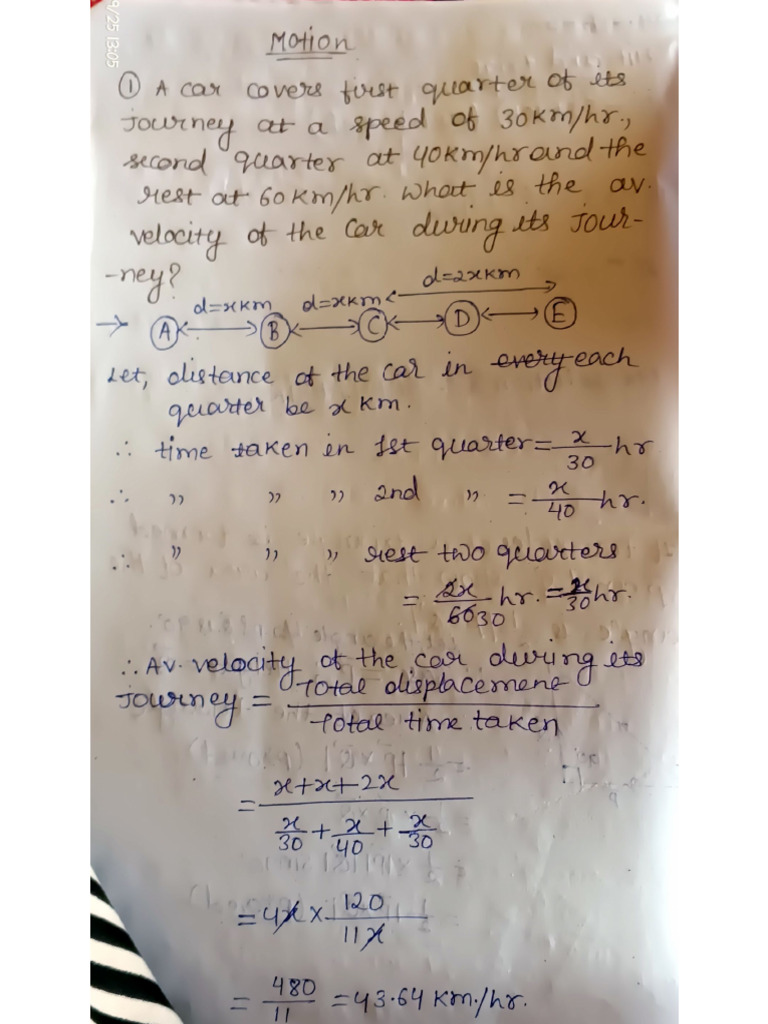 Motion Numericals | PDF