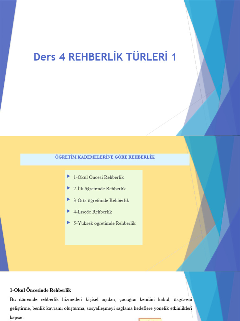 Ders Rehberlik Türleri1 | PDF