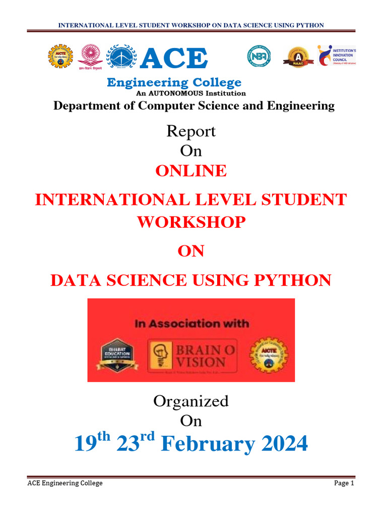 Data Science Workshop Brainovision | PDF | Python (Programming Language) | Data