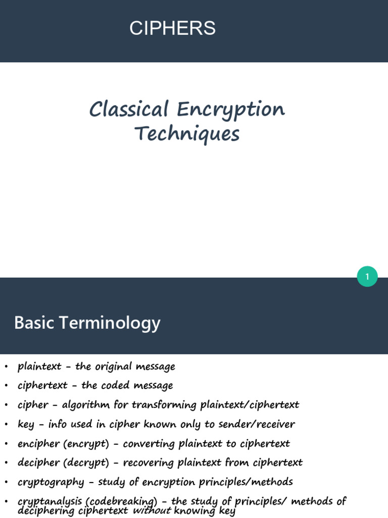 Module1 MB - Lecture 3 - Cipher - For PT1 | PDF | Cryptography | Cryptanalysis