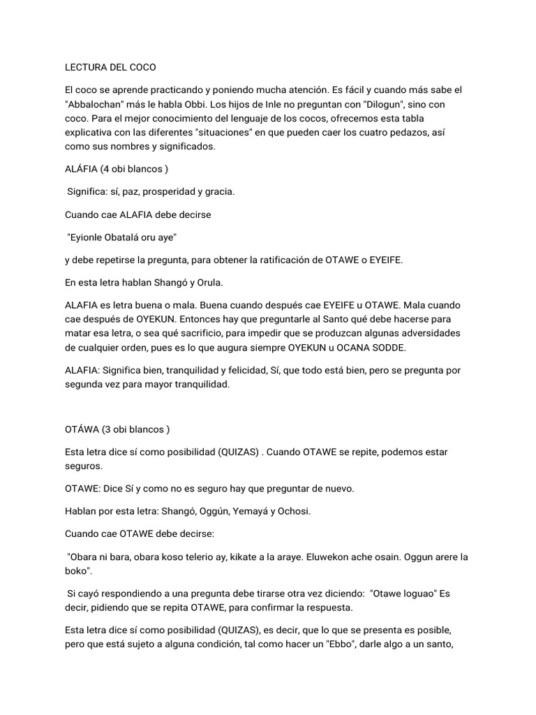 Lectura y Significado del Coco | PDF | Deidades | Religión étnica