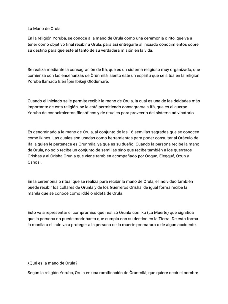 La Mano de Orula | PDF | Religión étnica