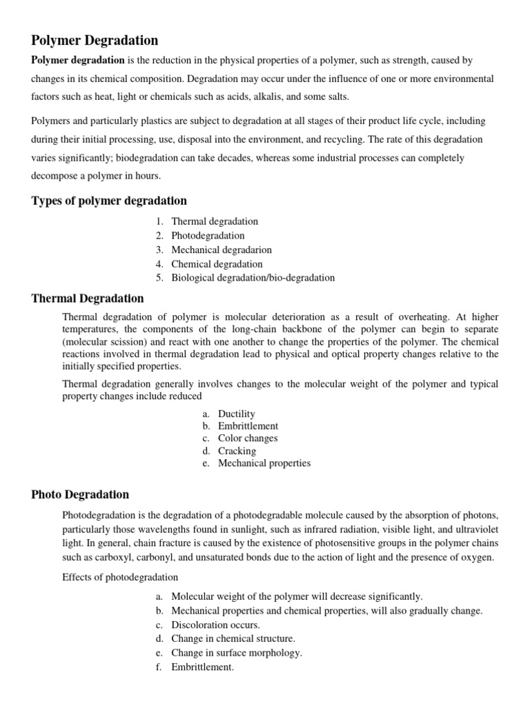 Lecture 12 (03-08-2023) | PDF | Biodegradation | Polymers