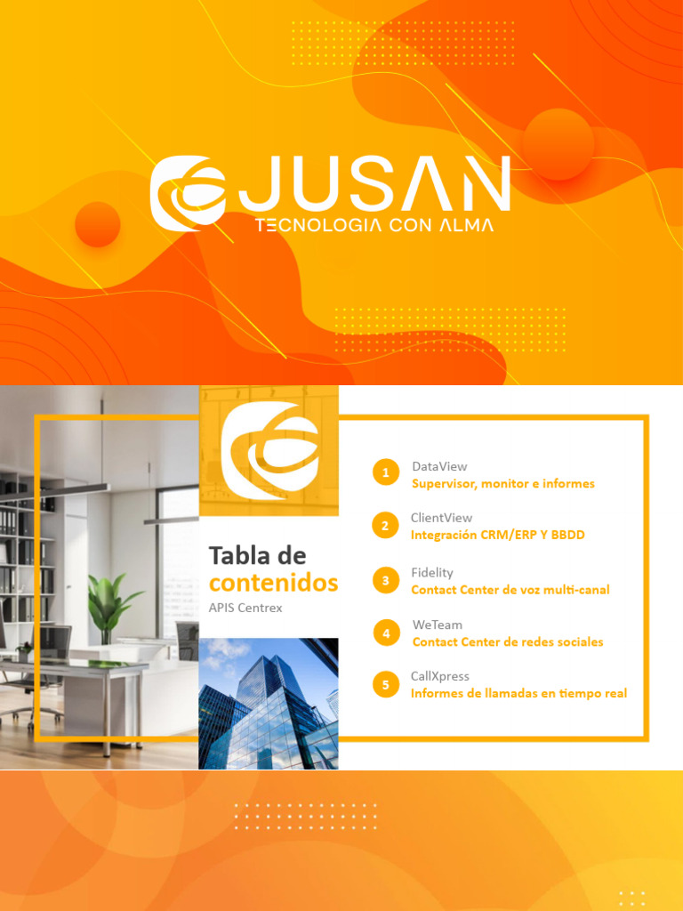 JUSAN - Presentación APIS Centrex | PDF | Gestión de la relación con el cliente | Centro de llamadas